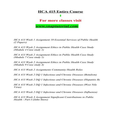 Hca 415 Exceptional Education-snaptutorial.com