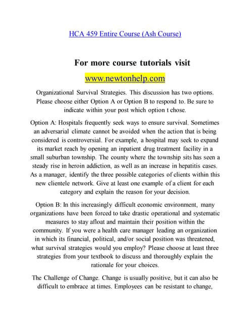 Hca 459 Education Organization / snaptutorial.com