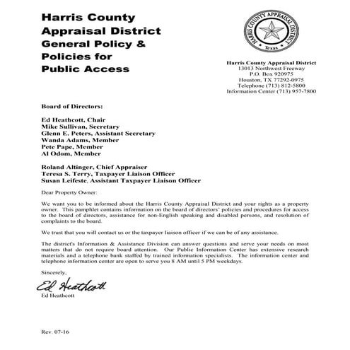 Hcad public accessinfo | PDF