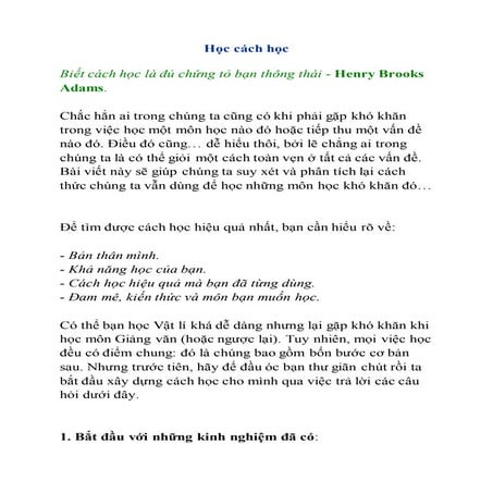 Học cách học | DOCX