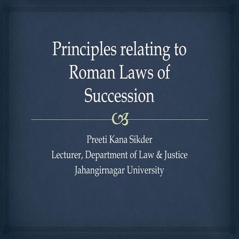 Principles of Law of Succession | PPTX