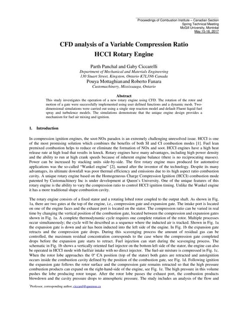 HCCI-VCR Rotary Engine Technical Paper | PDF