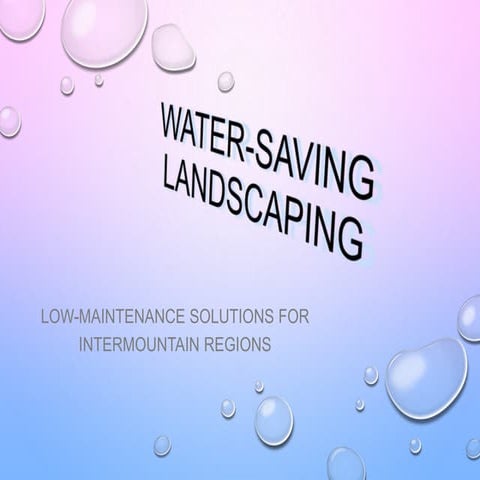Water saving | PPTX