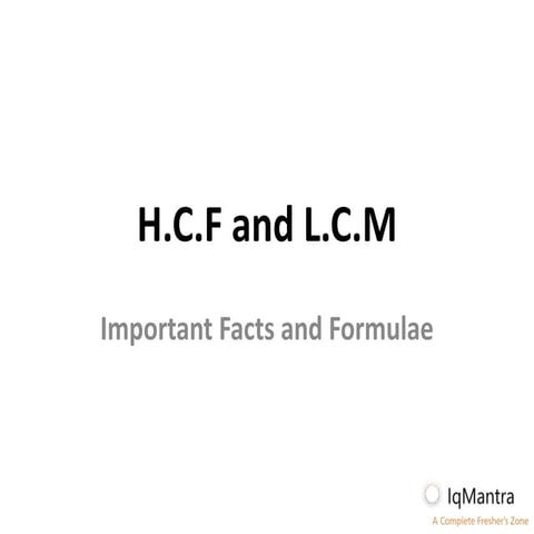 Hcf and lcm | PPTX