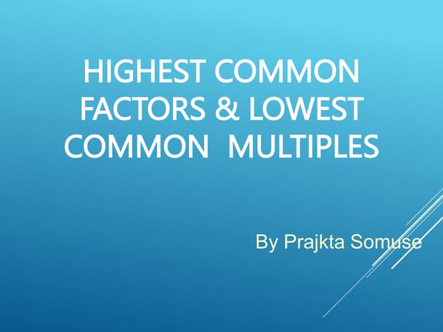 Factors, multiples and primes | PPTX