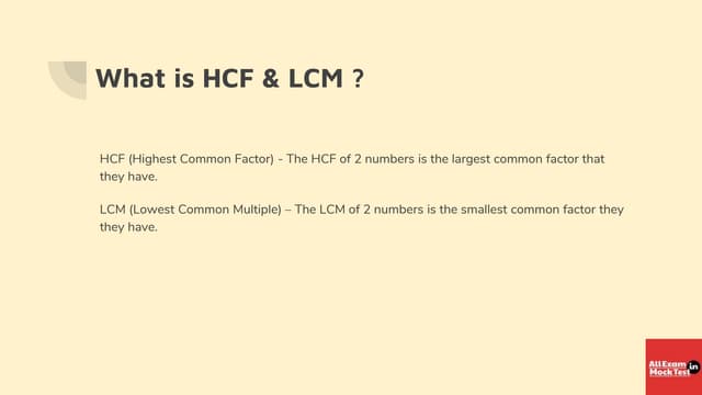 LCM & HCF and its use in daily life with better undersatanding | PPTX