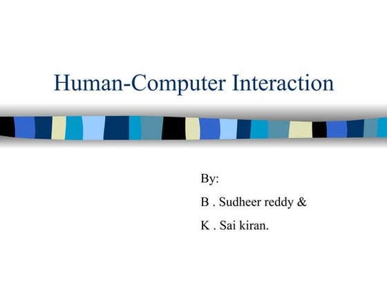 Human Computer Interaction (HCI) | PPT
