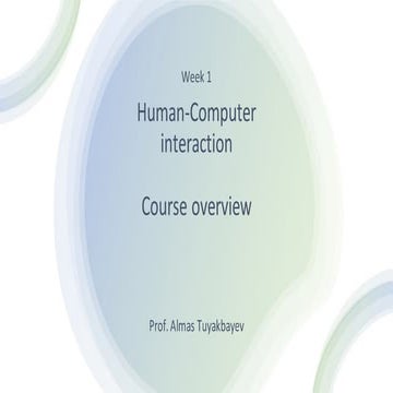 Human computer and their interaction presentation | PDF