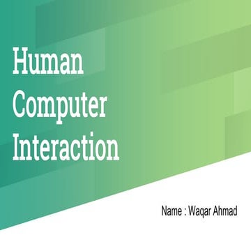 Human computer interaction (HCI) Medical project | PPT