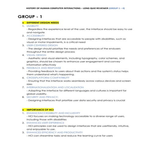 Human Computer Interaction Lessons.pdf | Computing | Technology & Computing