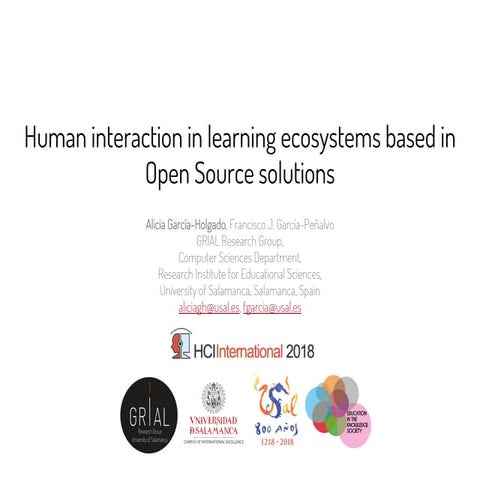 Human Interaction in Learning Ecosystems based on Open Source Solutions ...