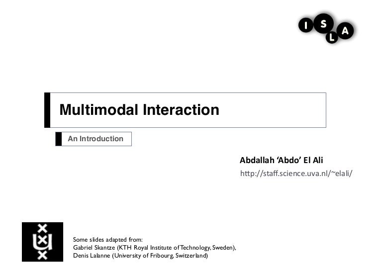 Multimodal Interaction An Introduction
