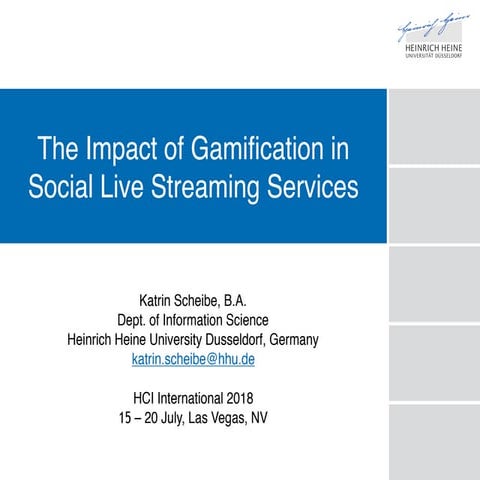 The Impact of Gamification in Social Live Streaming Services | PDF