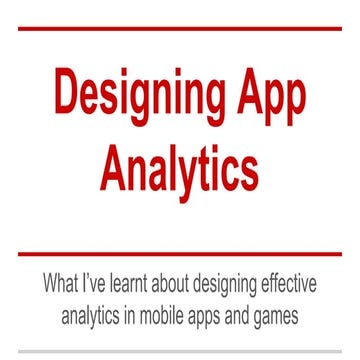 Designing App Analytics | PPT