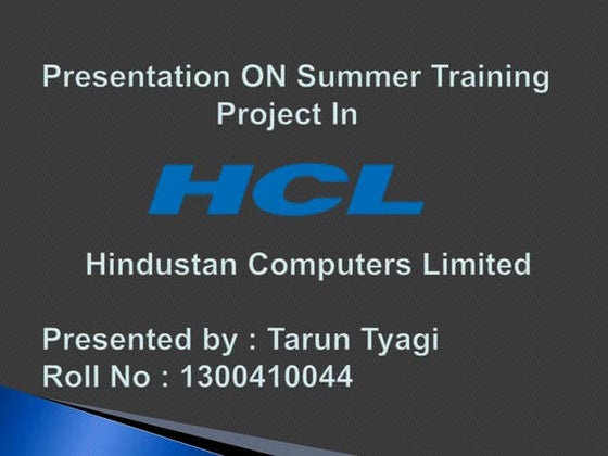 Hcl company ppt. | PPT