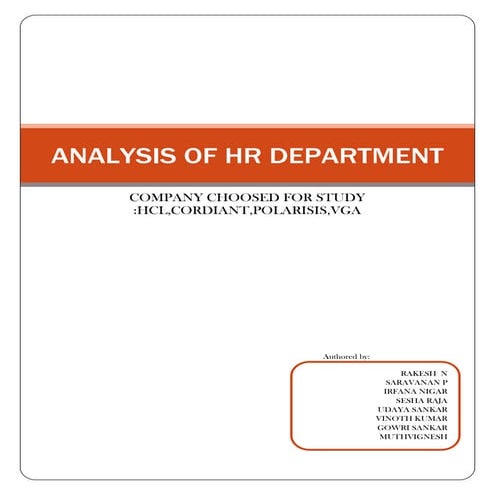 Analysis of HR department | DOCX