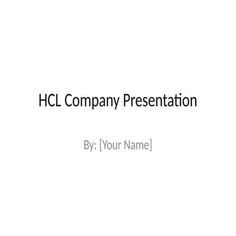 HCL Technology PPT( overview) | PPTX