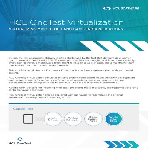 HCL OneTest Performance | PDF