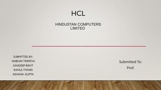 HCL Technology PPT( overview) | PPTX | Computer Software and ...