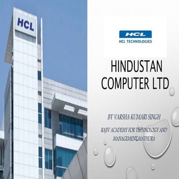 HCL Technology PPT( overview) | PPTX