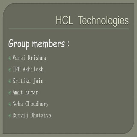 Hcl technology | PPT