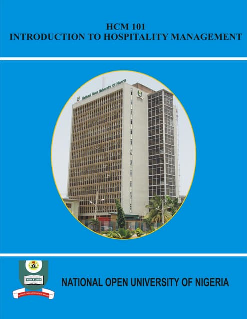 Lecture 1 introduction to hospitality management | PPTX