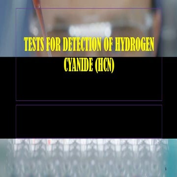 TESTS FOR DETECTION OF HYDROGEN CYANIDE (HCN) | PDF