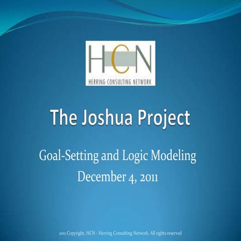 University Synagogue_Joshua Project Goals | PPT