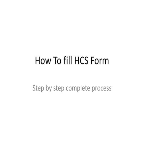How to apply HCS form online #HCS #HCS2021 | PPT