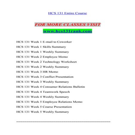 HCS 131 RANK Knowledge Specialist--hcs131rank.com