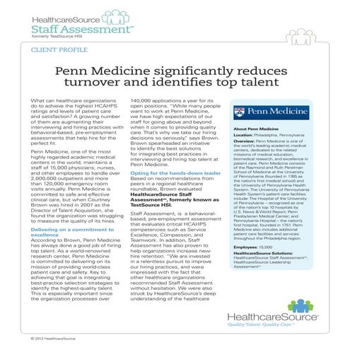 Penn Medicine Significantly Reduces Turnover and Identifies Top Talent ...