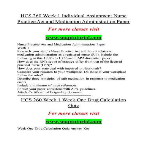Hcs 260 Success Begins / snaptutorial.com
