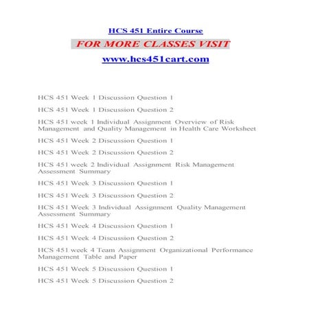 Hcs 468 all discussions | DOC