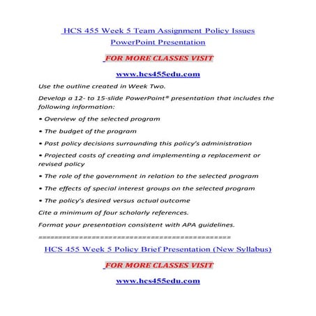 HCS 455 EDU Wonderful Education--hcs455edu.com