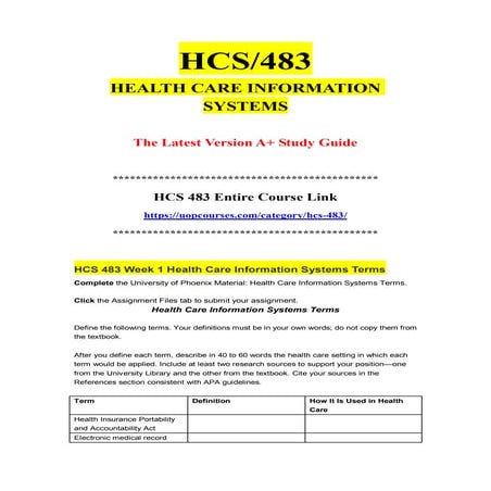 Hcs 483 hcs483 | PDF | Healthcare Industry | Industries