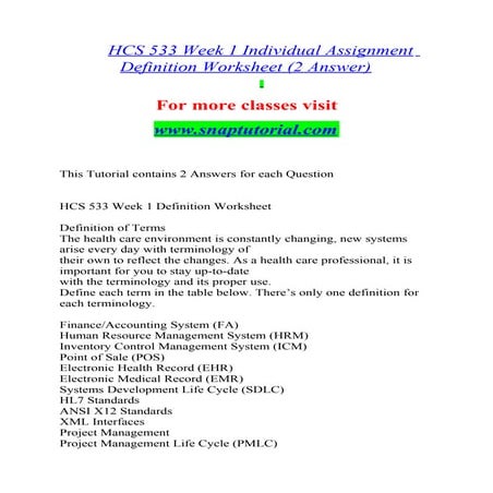 Hcs 533 Enhance teaching-snaptutorial.com