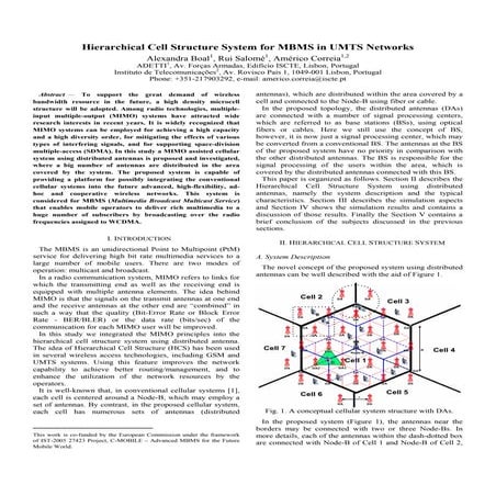 Hcs (hierarchical cell structure) system for mbms in umts networks | PDF
