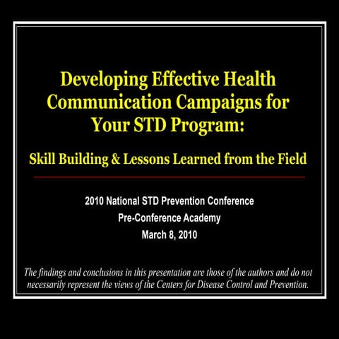 Developing Effective Health Communication Campaigns for Your STD ...