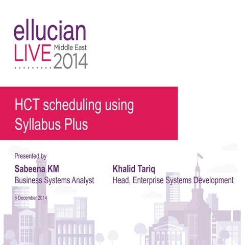 Scheduling Using SyllabusPlus At Higher Colleges of Technology | PDF