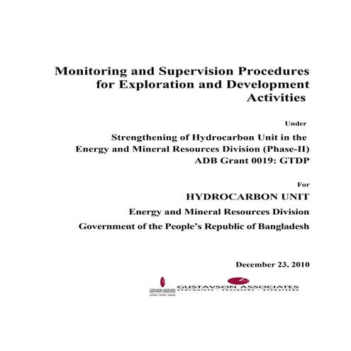 Monitoring and Supervision Procedures for Exploration and Development ...