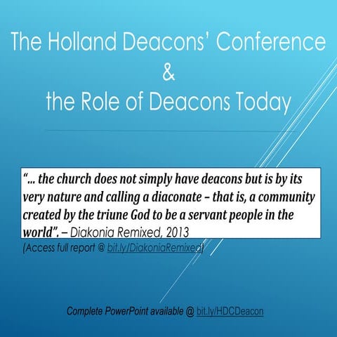 HDC Overview & Deacon Orientation | PPT