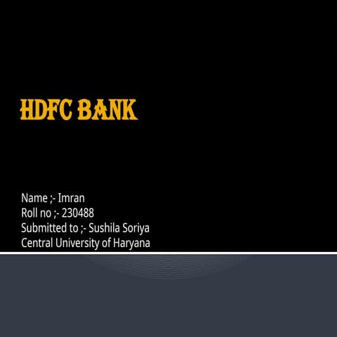 Hdfc_bank. Bank audit corporate governance | PPTX