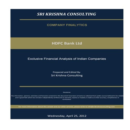 Hdfc bank ltd. | PDF