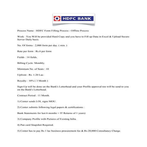 Hdfc form filling process | PDF