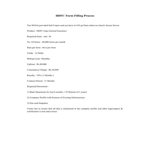 Hdfc form filling process | PDF