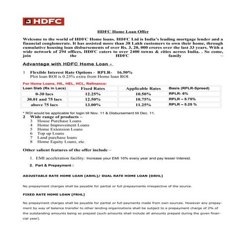 Hdfc home loan_offer__sukhbir | PDF