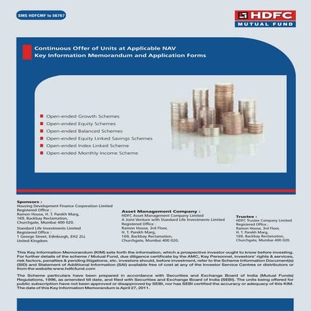 Hdfc mutual fund common application form equity with kim | PDF