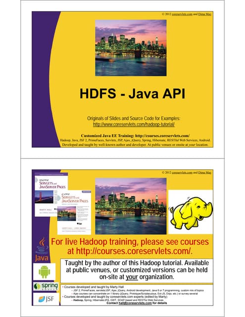 Hdfs java api | PDF Hdfs java api | PDF