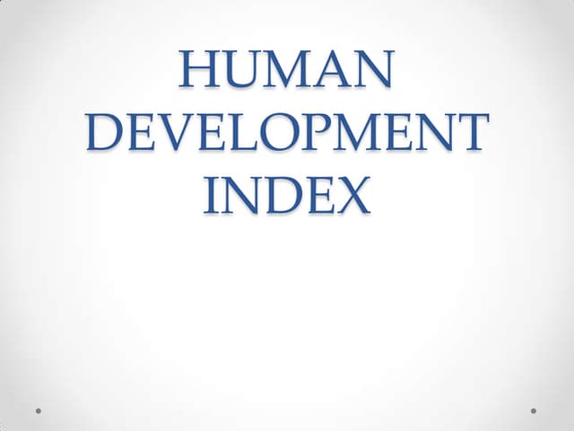 Human development Index | PPTX