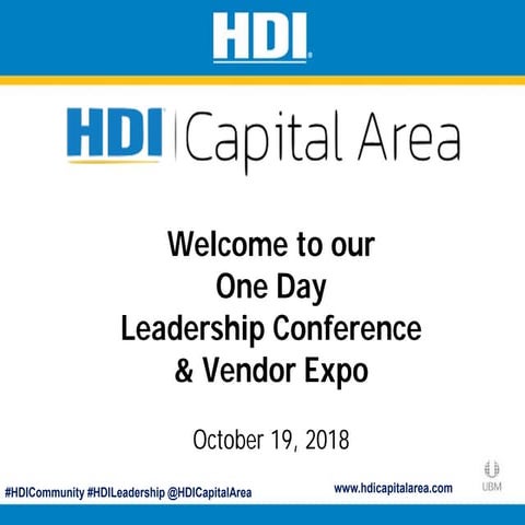 HDI Capital Area One Day Leadership Conference and Vendor Expo 2018 | PPT